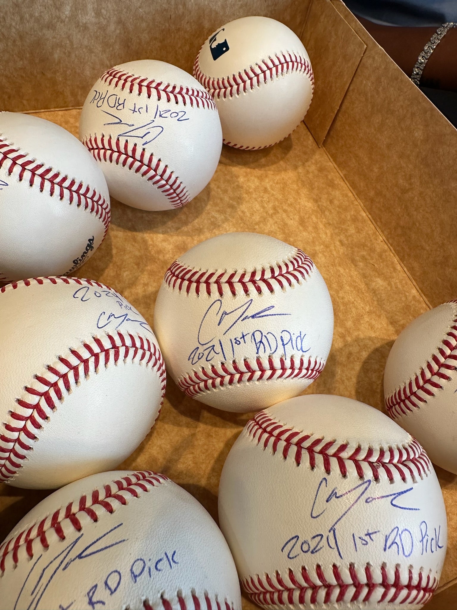 Christian Moore Autographed Rawlings OMLB Baseball Inscribed 2024 1st ...